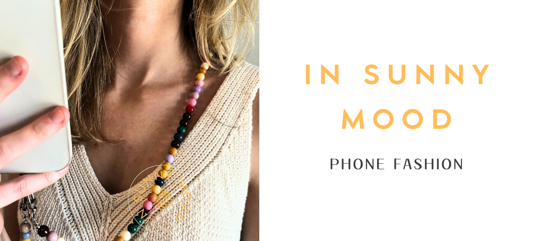 Mobilband från svenska IN SUNNY MOOD - straps och mobil detaljer.